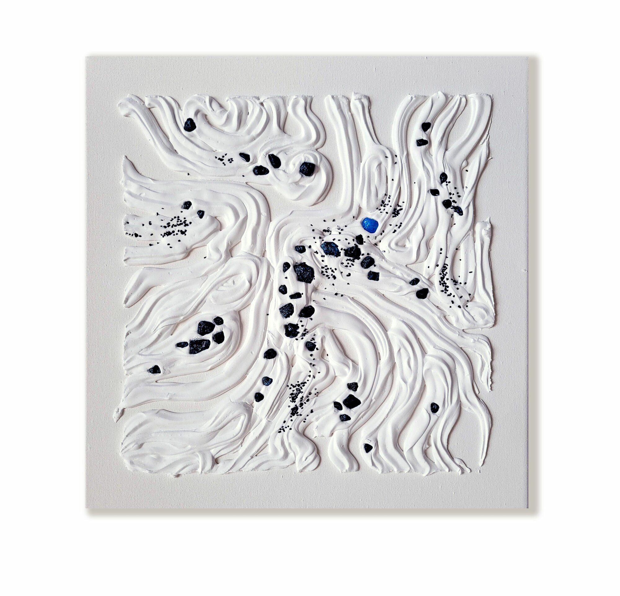 Картина авторская "Потоки 1/Г", интерьерная, объемная, фактурная. Ручная работа. Минимализм. Холст на подрамнике. Панно, скульптурное панно.