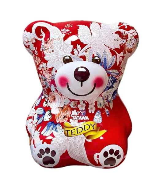 Печенье TATAWA сдобное " Мишка Тедди" с шоколадным кремом, красная копилка /жесть/ 144г