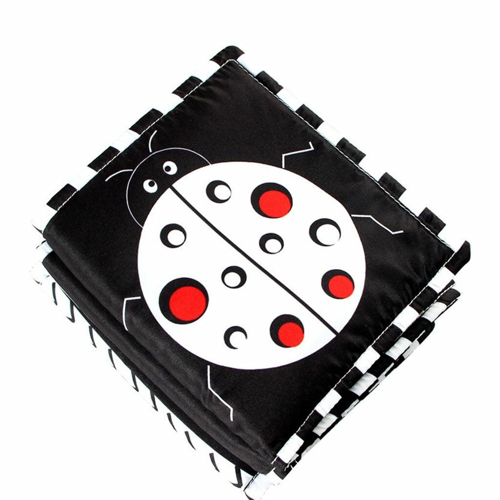 Черно-белая серия детская кроватка тканевая книга коляска ребенок разрывающийся, божья коровка