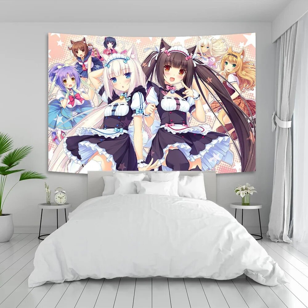 Аниме гобелен Nekopara 60x90см, розовый, GT7-1005-007