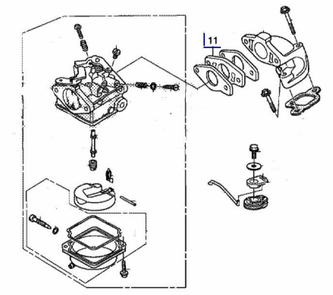 Термоизолятор карбюратора лодочного мотора Honda BF5/BF6; Артикул Honda: 16211ZVD000 (Оригинал)