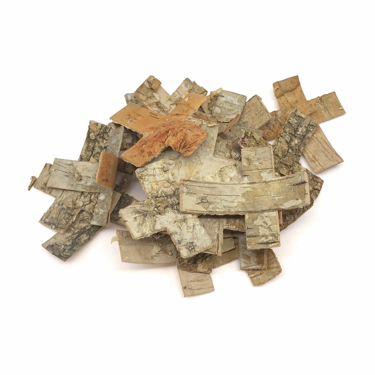 YW293 Декоративные элементы из коры дерева 'Крест', 6,5*5см , 25шт/уп (отбеленный)