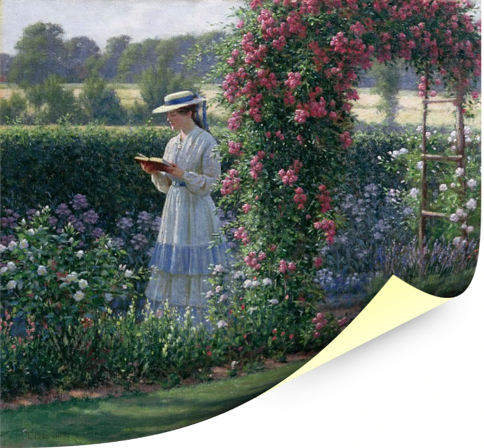 "Приятное уединение", Лейтон Э, картина для интерьера (репродукция) (40х37 см / без подрамника)