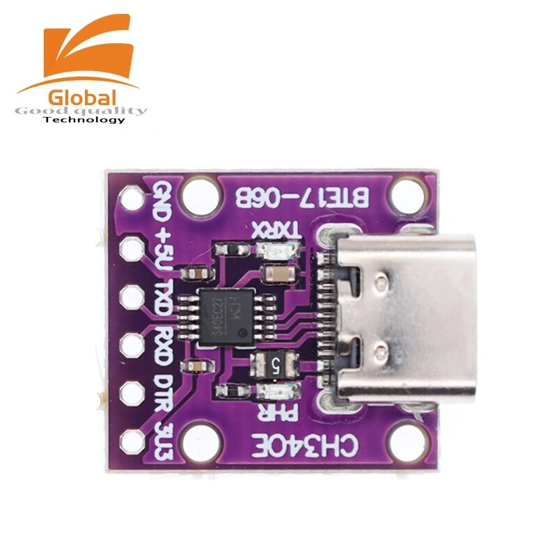 Модуль USB-TTL CH340E Type-C, фиолетовый