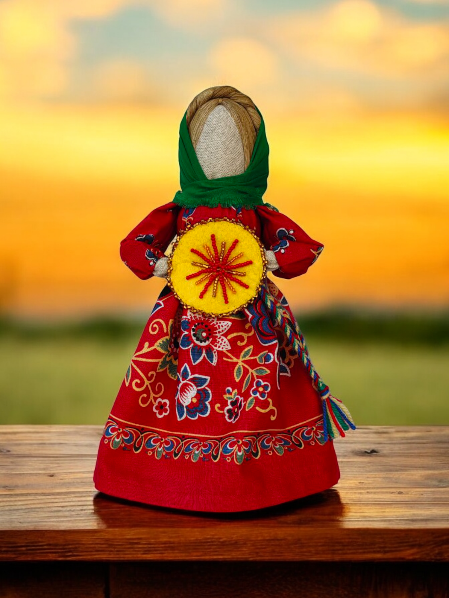 Народная кукла оберег Мастерская мастерица "Красная Масленица", текстиль, красная