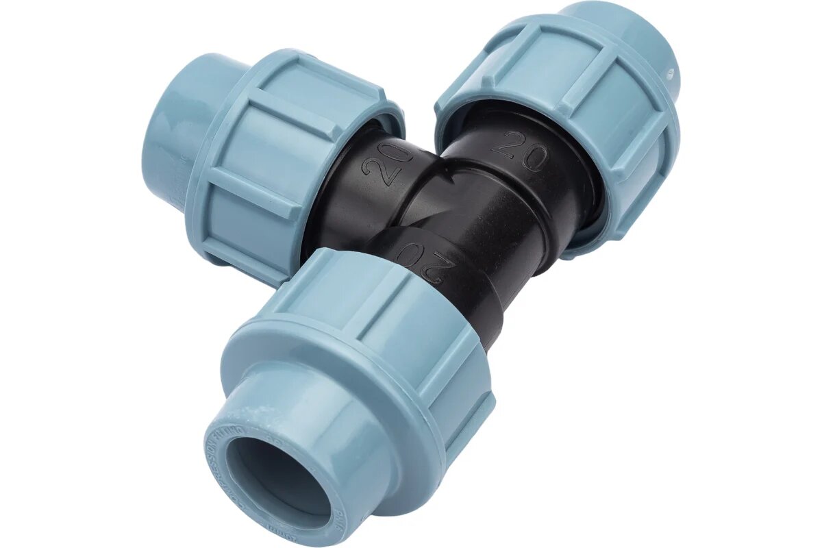 AV Engineering Тройник ПНД компрессионный 20 мм AVE107202020 для труб ПНД и фитингов