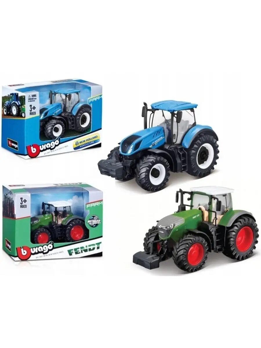 Bburago Трактор New Holland T7.315 с прицепом для скота