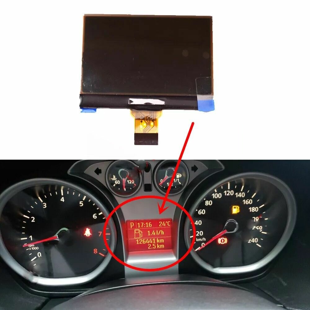 Сменный LCD экран приборной панели для Ford Focus C-Max Galaxy Kuga 65x49 мм замена дисплея VDO 1 шт для авто.