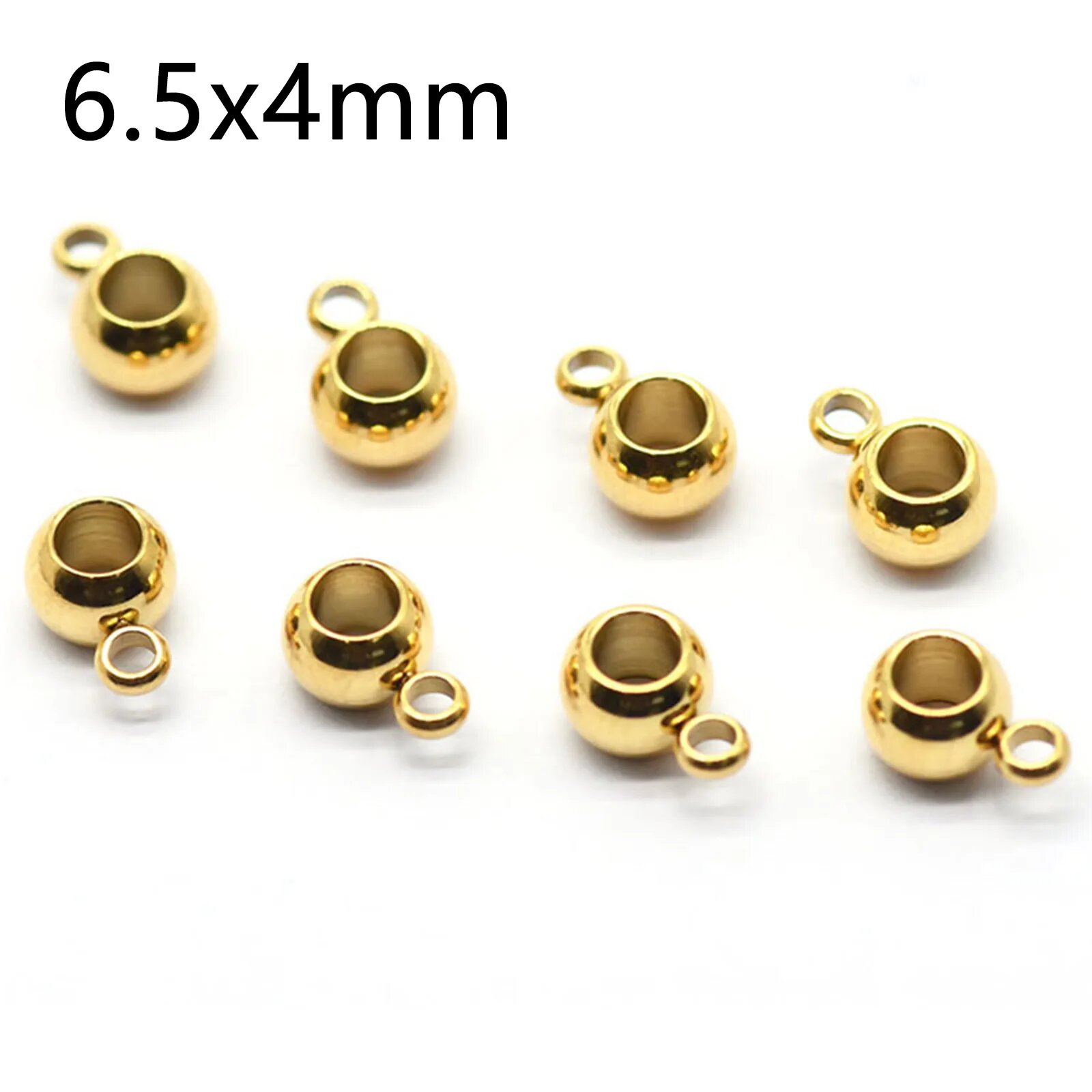 Бусины шармы Golden2-Hole 4mm, 10 шт.