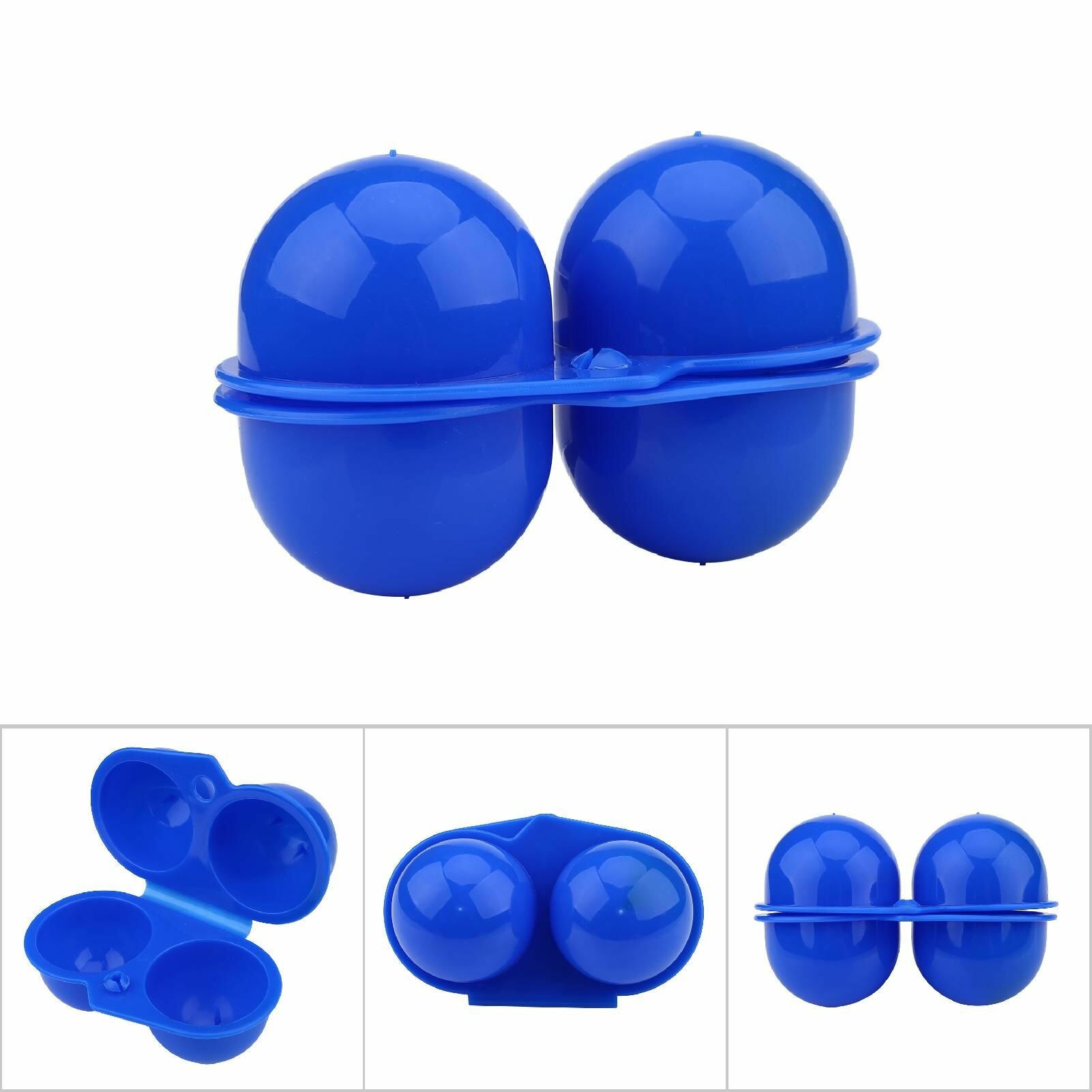 Пластиковый контейнер для хранения яиц из 2 предметов для пикника на открытом воздухе и кемпинга (синий)