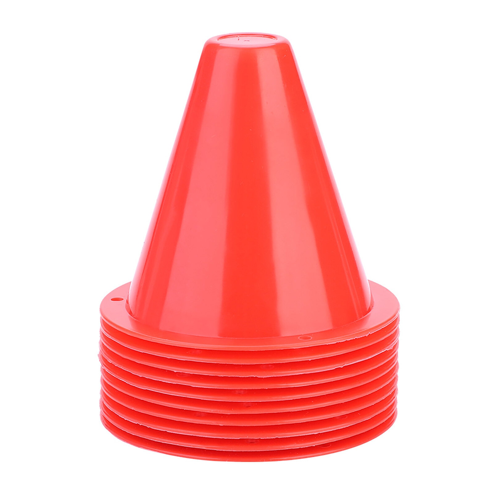 10pcs Soccer Training Cone Football Barriers Plastic Marker Holder Accessory (Red)