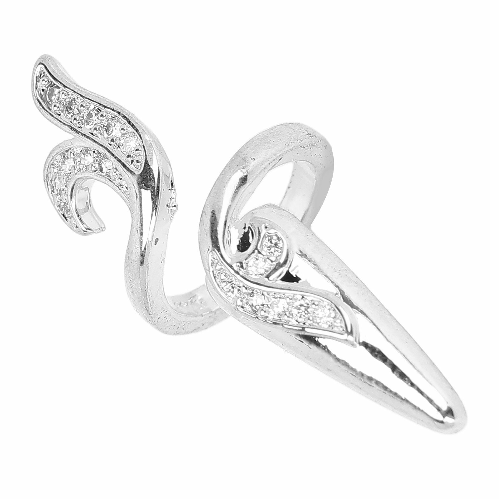 Женские кольца для ногтей, очаровательные стразы, кольцо для покрытия ногтей для украшения ногтей, серебряный хвост на палец