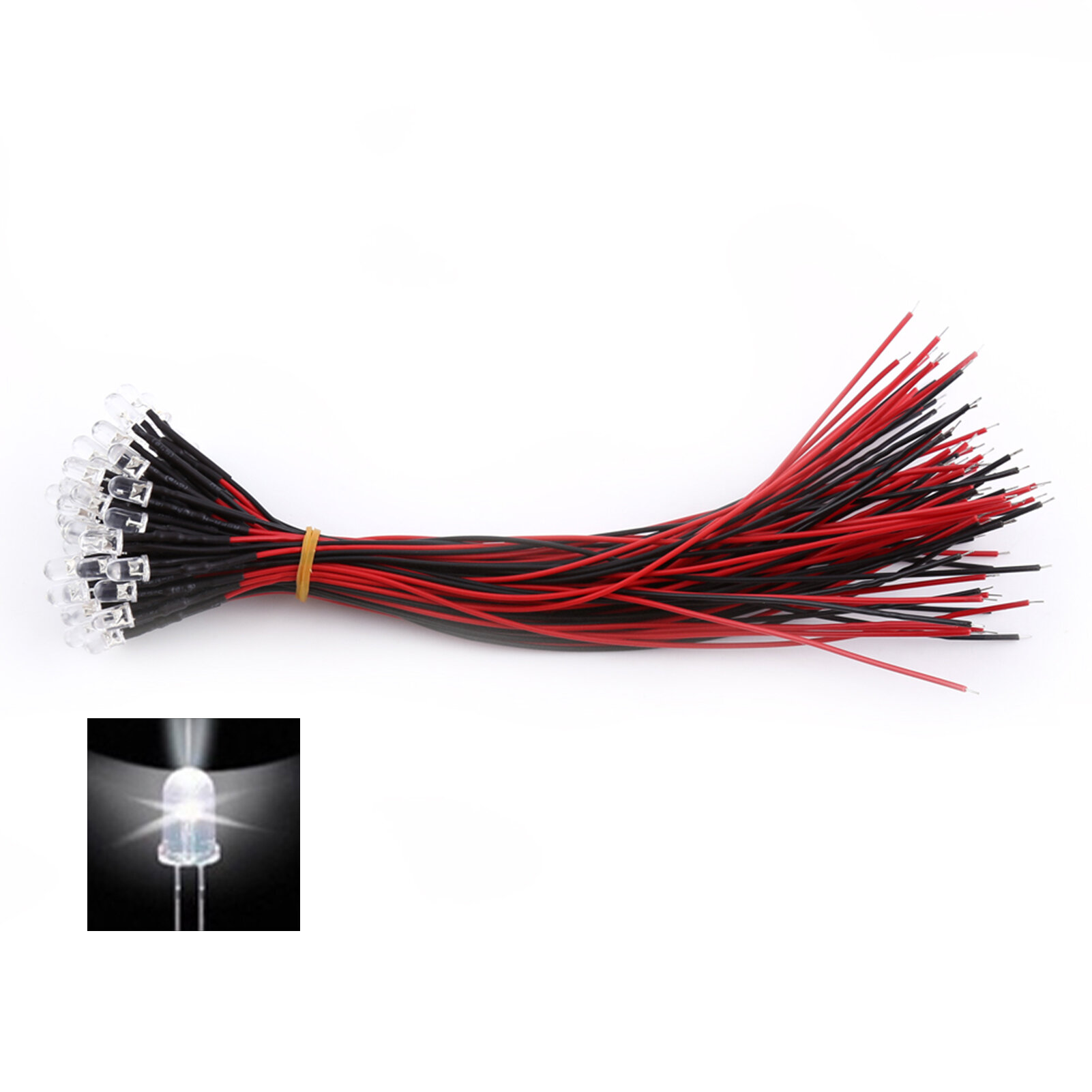 Прозрачные светодиоды постоянного тока, 9 12 В, 50 шт, 3 5 10 мм с предварительной проводкой, белые, красные, синие, зеленые светодиоды для автомобильных, морских и домашних проектов