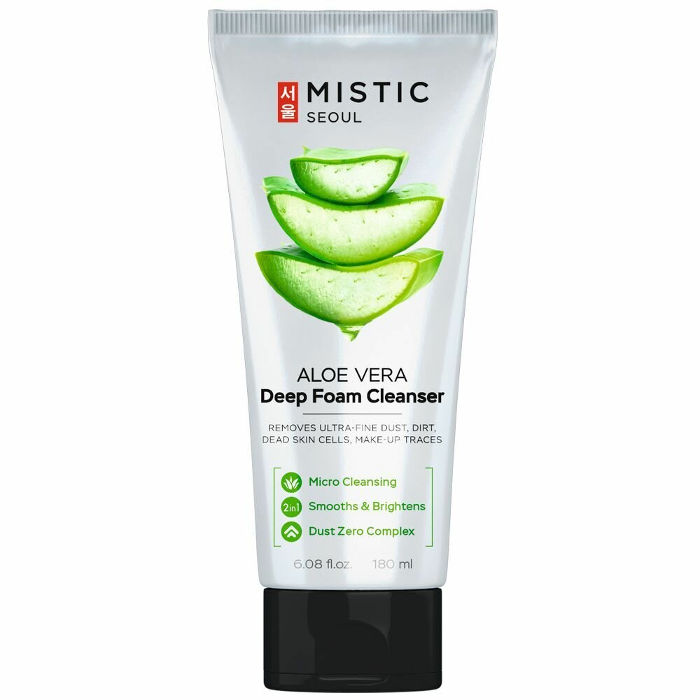 MISTIC ALOE VERA Deep Foam Cleanser Глубокоочищающая пенка для умывания с экстрактом Алоэ Вера 180мл