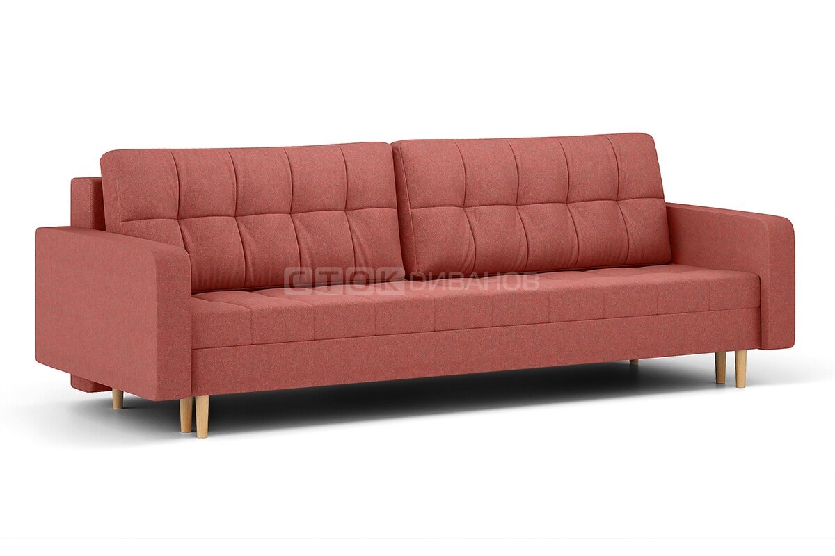 Диван Сток Диванов Бали Coral оранжевый/красный/бордовый 225 см, механизм еврокнижка