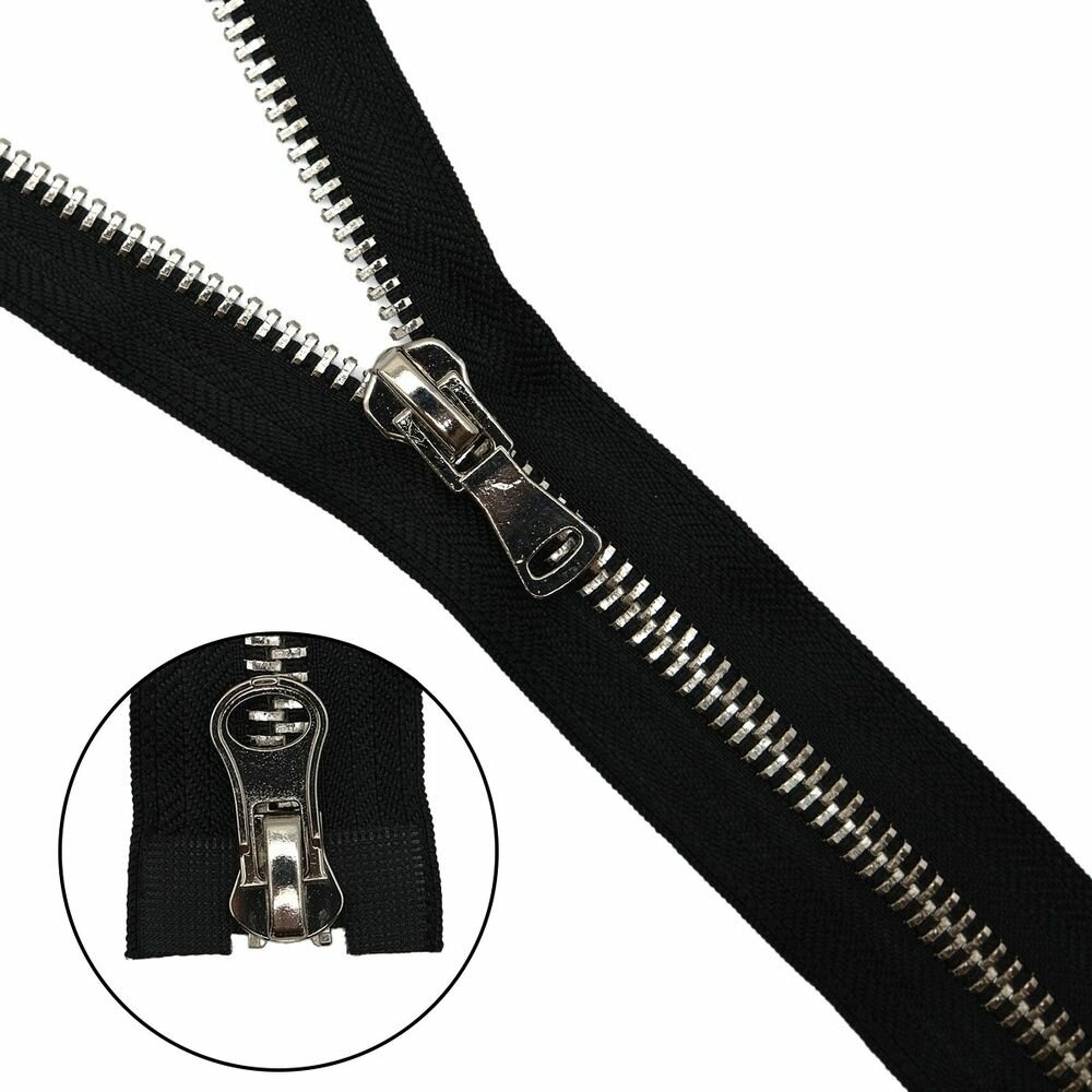 Молния айрис Металл-никель 80 см 580 черный, 5 шт