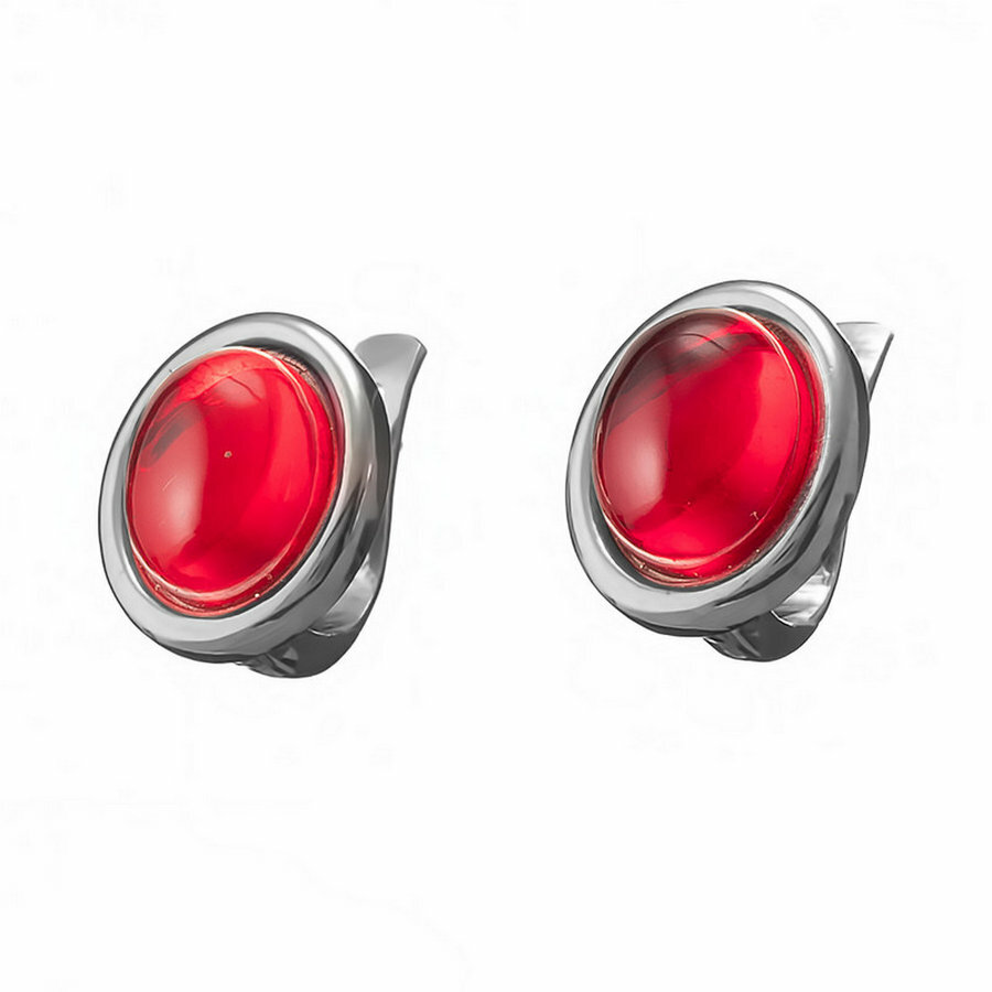 Серьги, серебро, 925 проба, янтарь