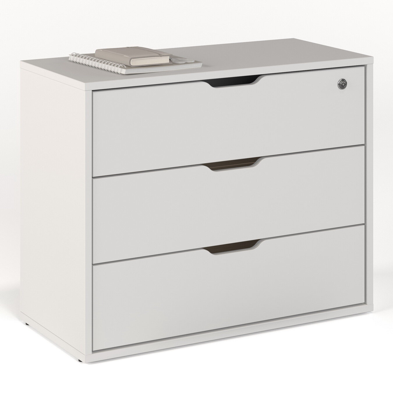 Тумба БАНГА-3 Белый, с ящиками, (ВхШхГ) 56,1х69,8х32,6 см, ЛДСП