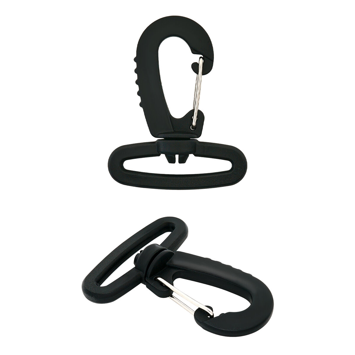 RA3089 Карабин поворотный с рамкой 38мм пластик/металл, черный, 20 шт