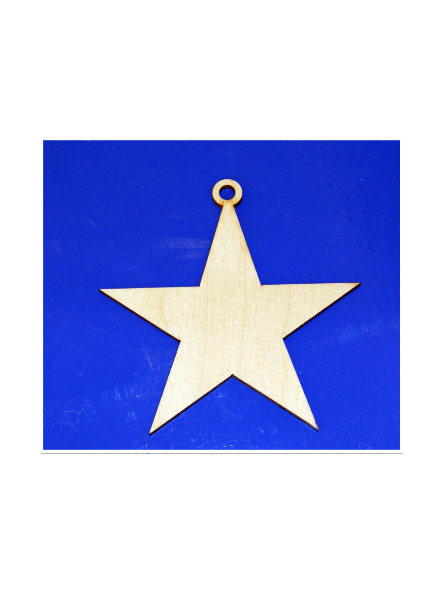 Заготовка деревянная Подвеска Звездочка 11 см (5шт.) 047692а