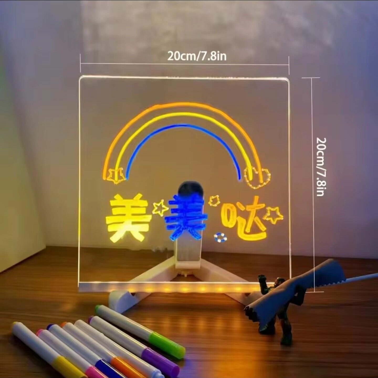 Светящиеся акриловые таблички, многократно стирающие детские рисунки, письменные доски, USB - электрические светодиодные ночные фонари, подходящие для украшения винного стола