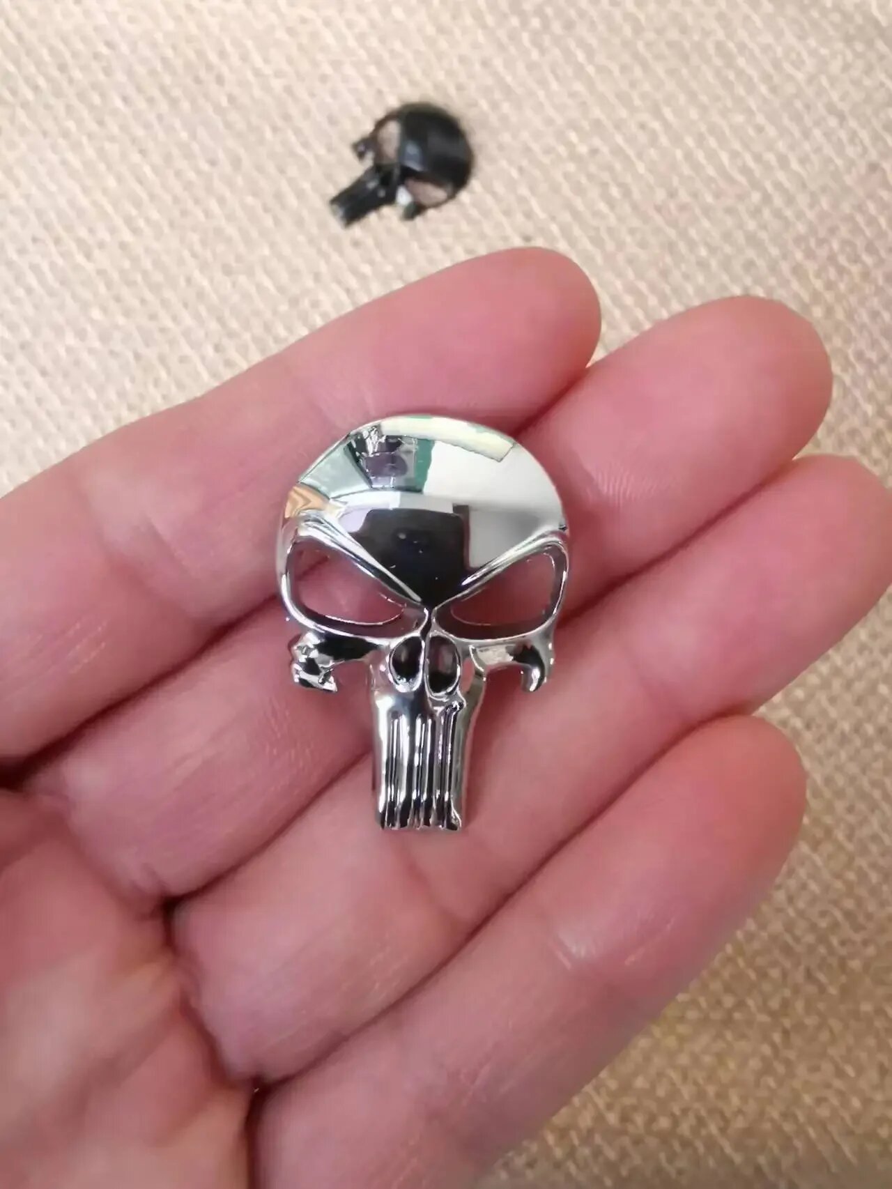 3D металлический стереоскопический каратель, автомобильная наклейка, череп, автомобильная наклейка, автомобильный хвост, модифицированная наклейка на топливный бак, логотип серебристый