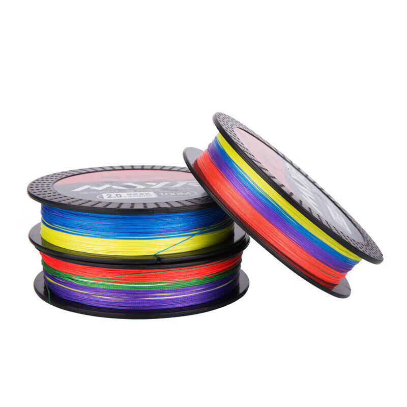 Folk Artisan 8-Strand PE Fishing Line, 100 Meters, Colorful High-Strength Fishing Line, Lure Line, Casting Rod, Sea Rod, Raft Fishing Line, 2.0 Size