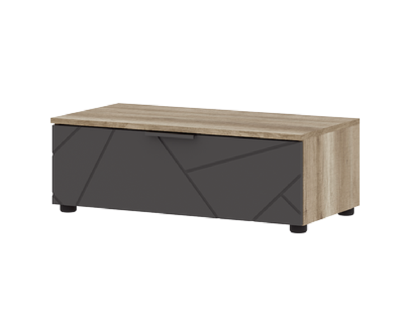 Тумба под телевизор Даллас ТБ 02 80,2х27,8х40,2 см, цвет дуб каньон/МДФ софт графит