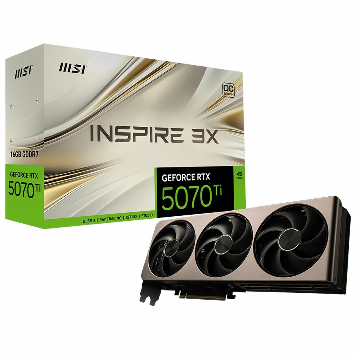 Видеокарта MSI RTX5070Ti INSPIRE 3X OC 16GB GDDR7 256bit 3xDP HDMI 3FAN RTL