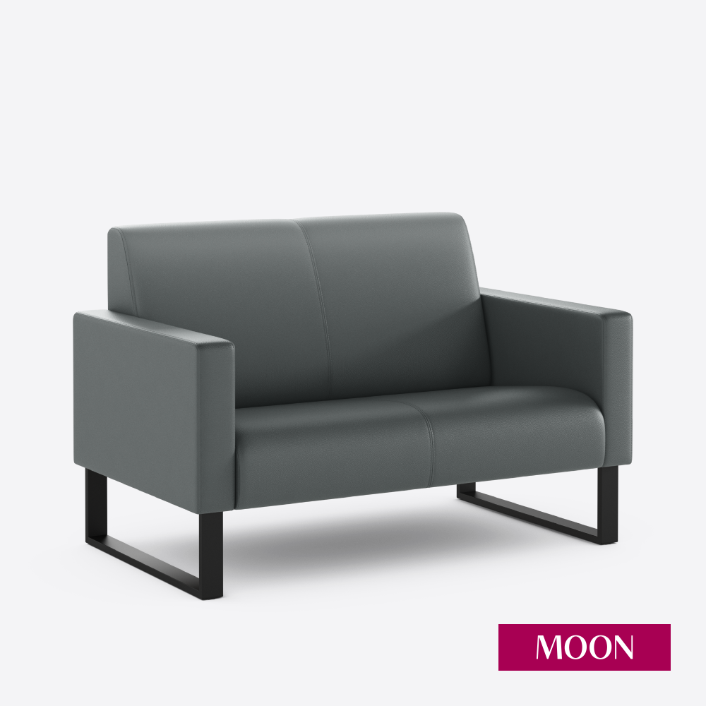 Диван MOON 158 экокожа, цвет серый, нераскладной, 134*84*91, эксклюзивная высокоэластичная пена (UniqFoam)