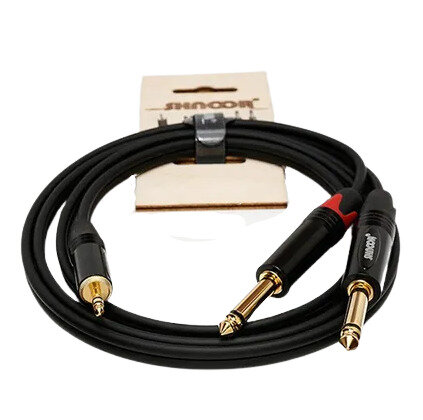 Акустический кабель инструментальный SHNOOR 2m 3,5 мм TRS jack - 2 x 6,3 мм TR jack MJ2JM-3m