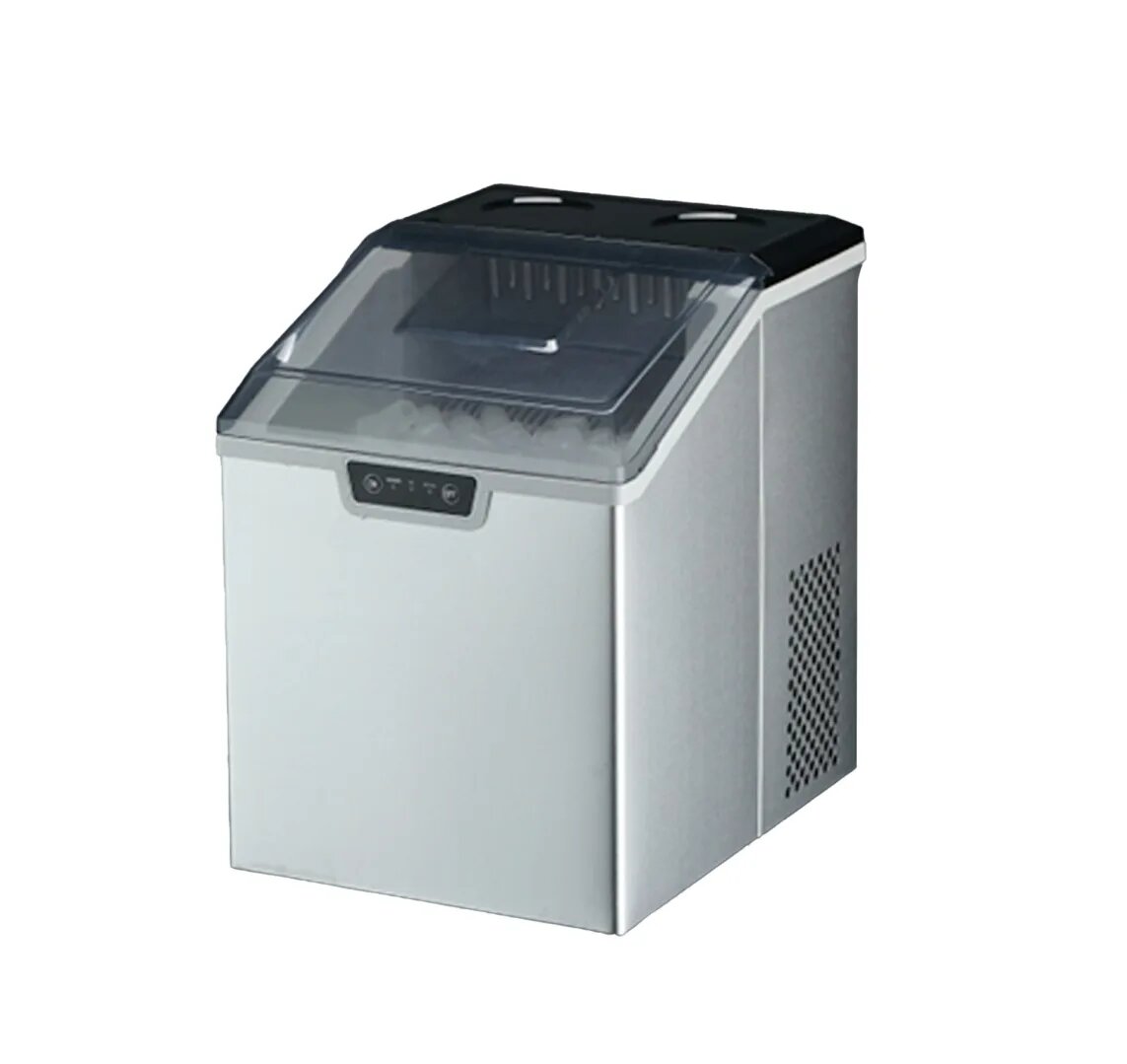 Льдогенератор EKSI EB18A, пальчиковый лёд, 18 кг/сутки, низкотемпературный, серебристый/чёрный