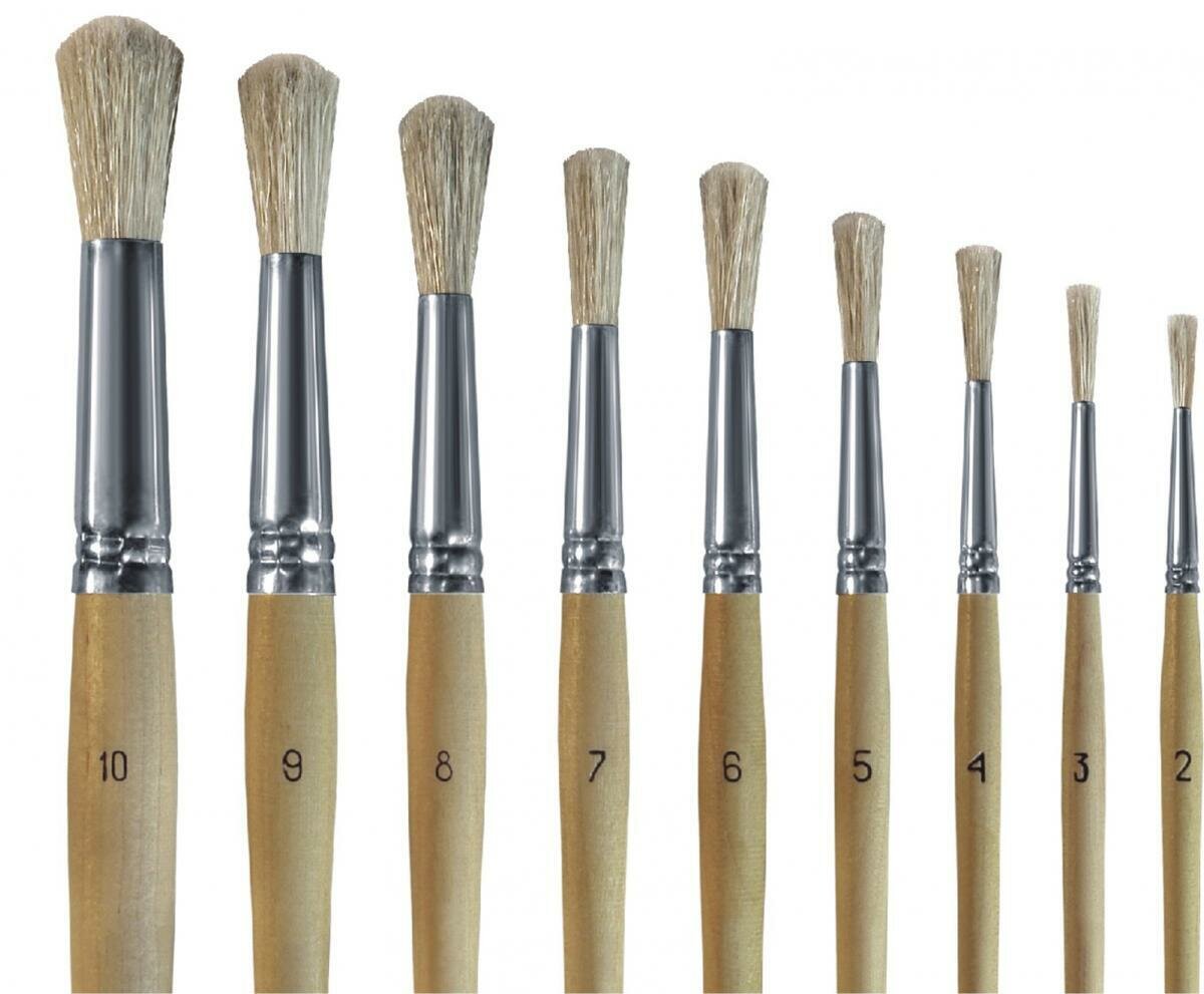 Кисть круглая №4 "Школьник" Альбатрос, щетина, для рисования и творчества