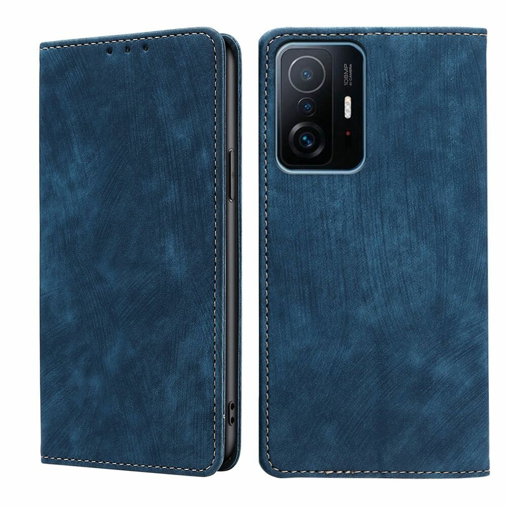 Чехол-книжка MyPads для Xiaomi 11T / 11T Pro / Сяоми 11T/11T Про мягкое прикосновение (синий)