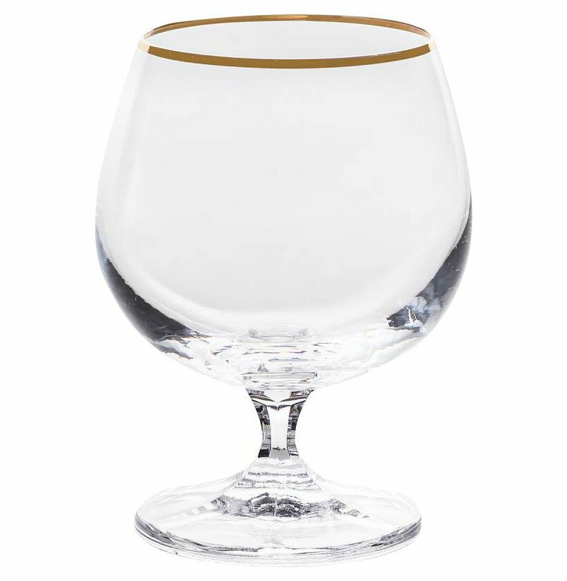 Бокал для бренди 250 мл 1 шт Crystal Bohemia "Falko /Лаура /Отводка золото" / 392537