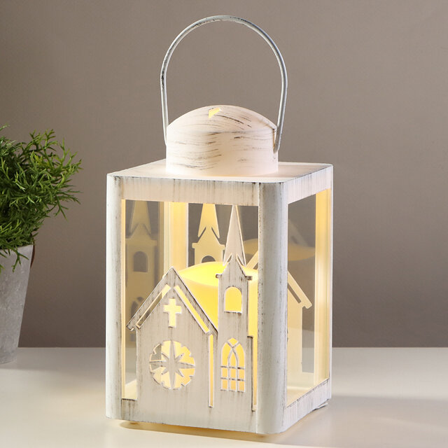 Декоративный фонарик со свечой Светлые Праздники 16 см, на батарейках, Koopman, XX8324040