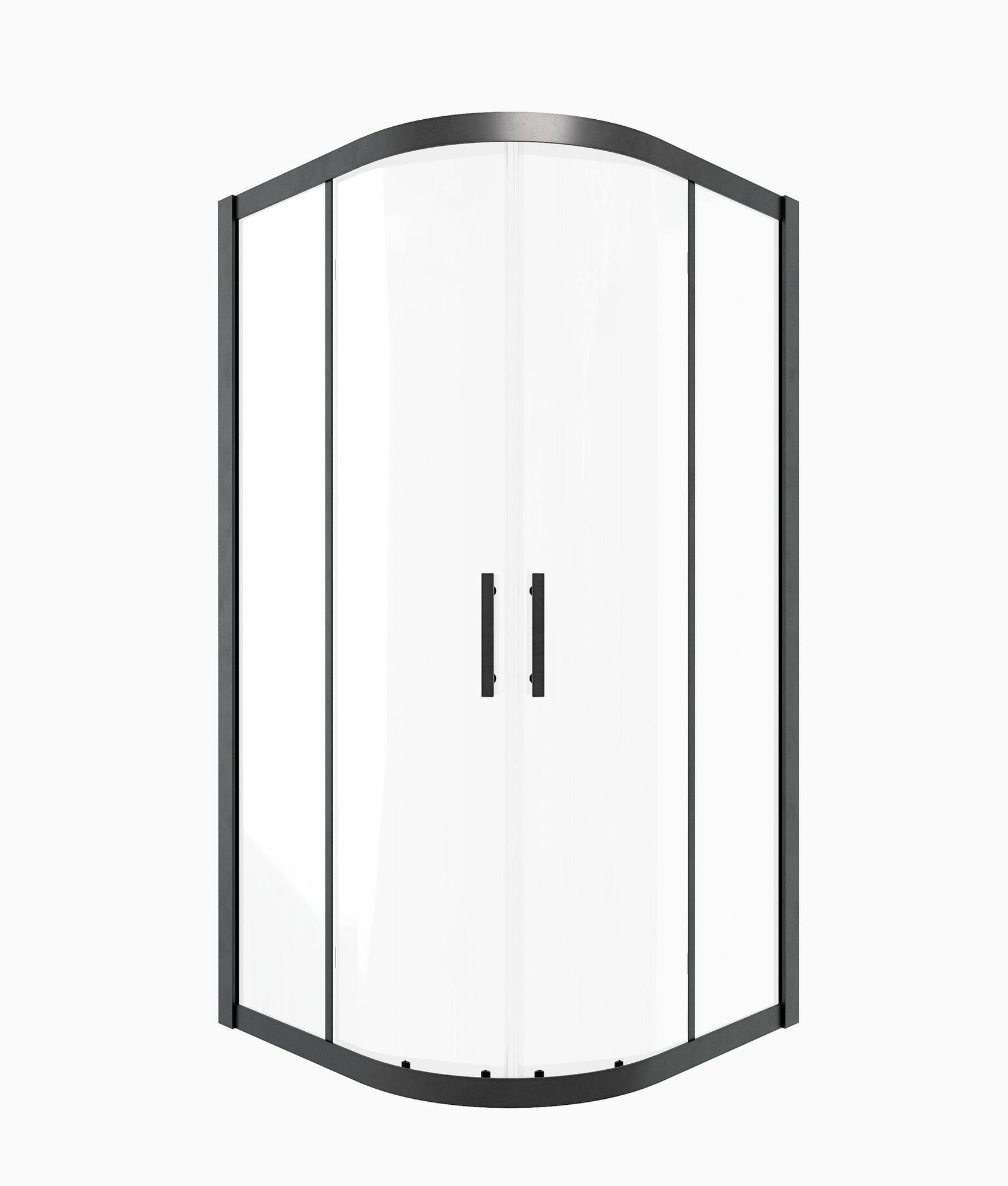Timo Душевой угол TPSS-90/03C-8, раздвиж 900*900*2000, проф черный, стекло проз 8 мм