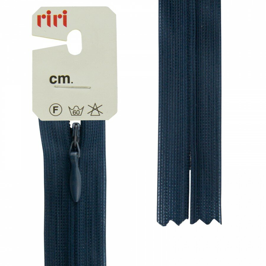 Молния потайная неразъемная, Т3, 22 см, цвет 2647, темно-синий