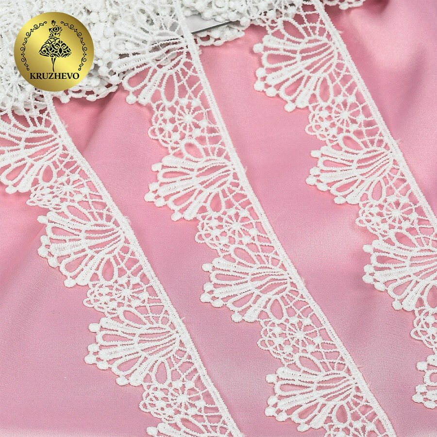 Кружево гипюр KRUZHEVO TBY. SUN.10(0872) шир.35мм цв. белый уп.13,71м