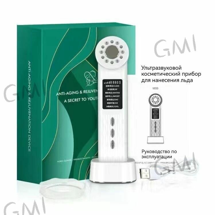 Массажер для лица электрический M&P / Микротоковый массажер для лица 7в1 / RF лифтинг