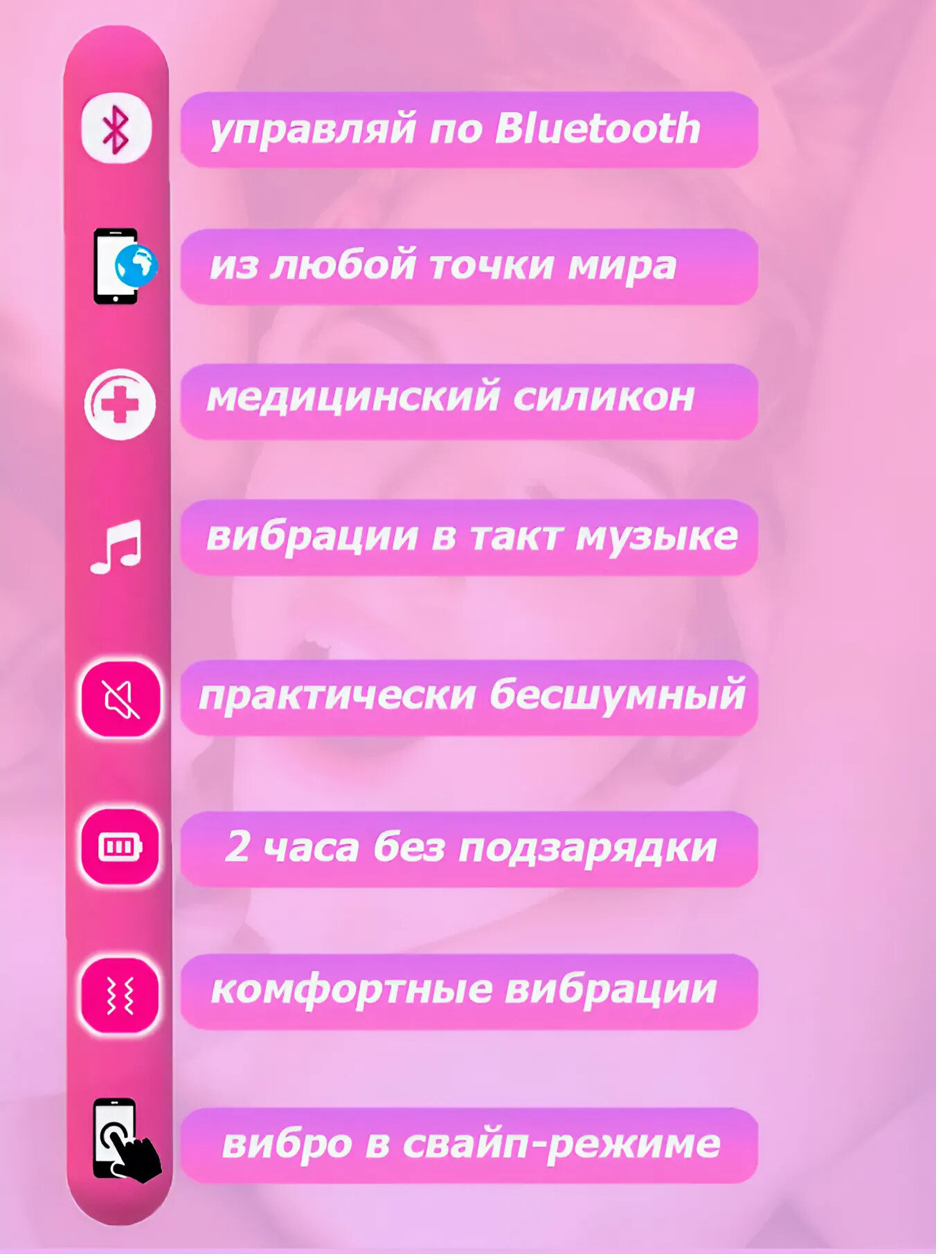 Вибратор женский вибротрусики дистанционный 18+, цвет розовый