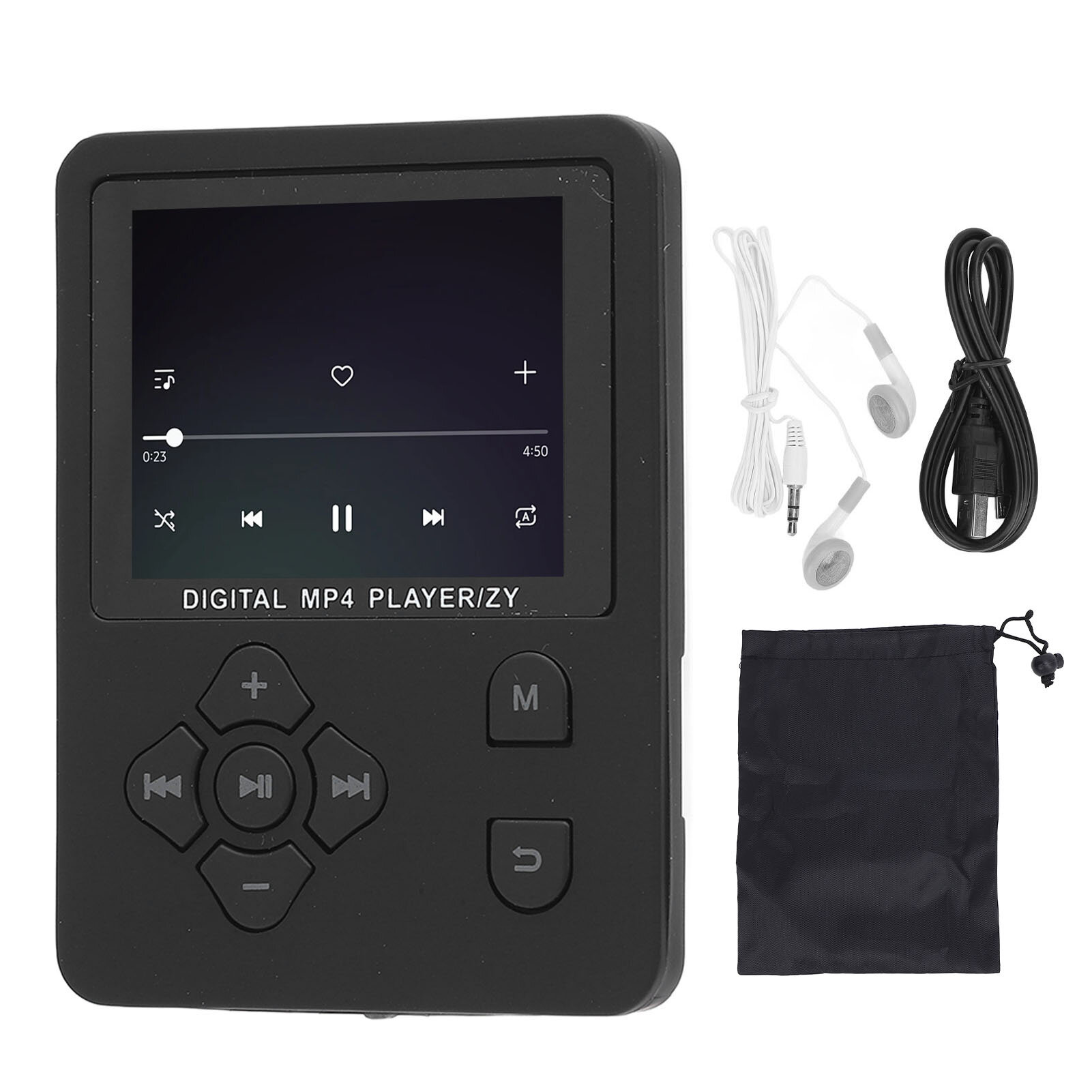 MP3 Player with Bluetooth 5.0 HiFi Portable MP3 Music Player with Radio Voice Recorder E Book for Sports Running Black