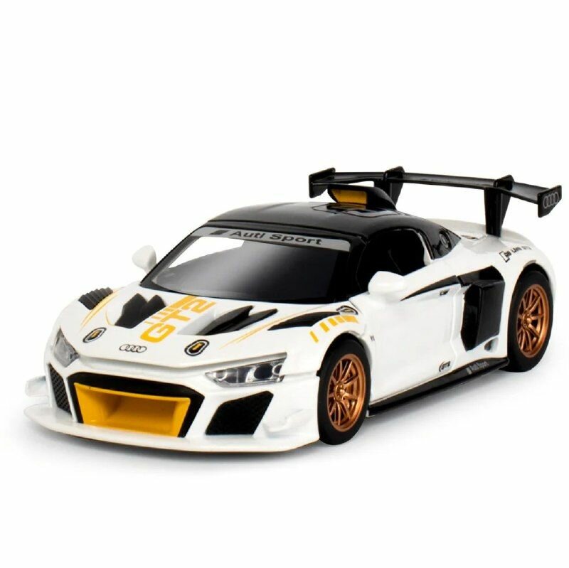 Audi R8 GT2 LMS, 1:24 масштаба модель гоночного автомобиля из сплава, литая под давлением металлическая игрушка