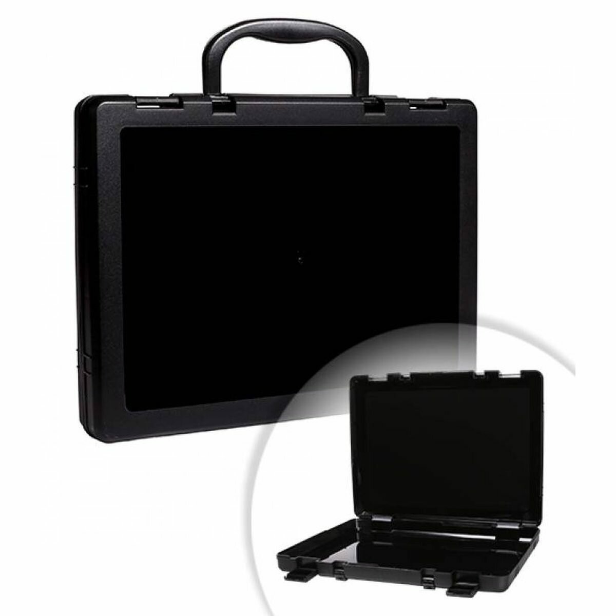 Папка-портфель Стамм (А4, 1 отделение, пластик, 275х375х57мм, ручка) черная (КС10)