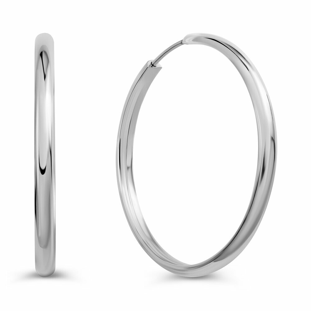 Серьги конго, серебро, 925 проба, родирование