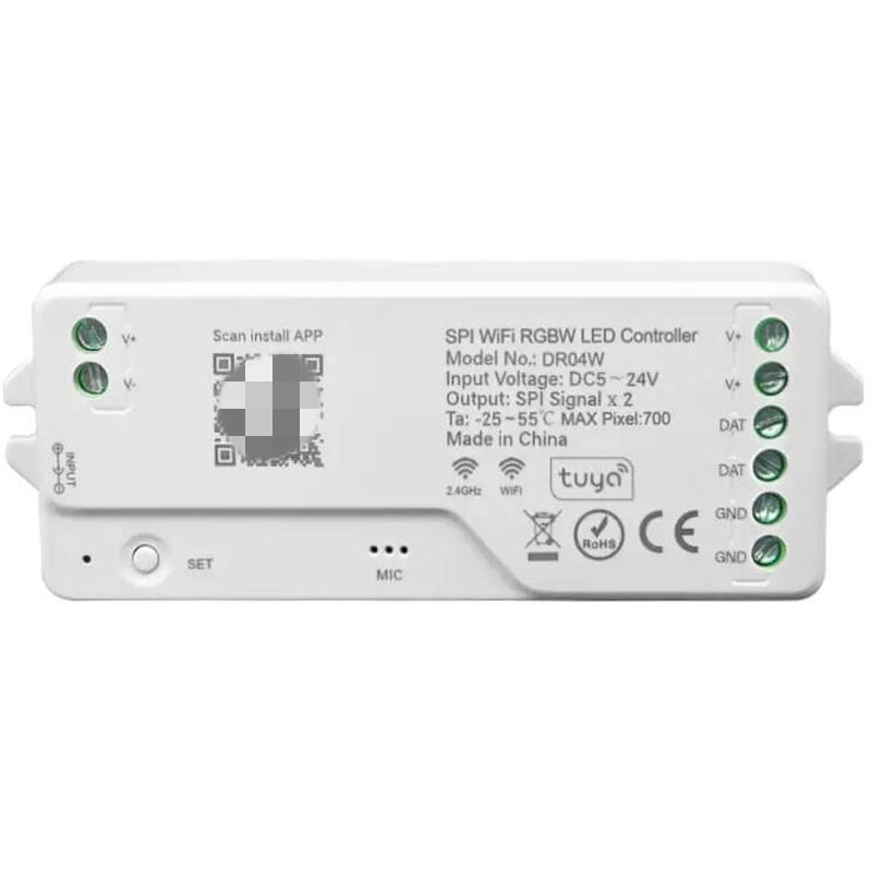 DR04W WiFi SPI RGBW светодиодный контроллер DC5-24V для светодиодных полос пикселей RGBW