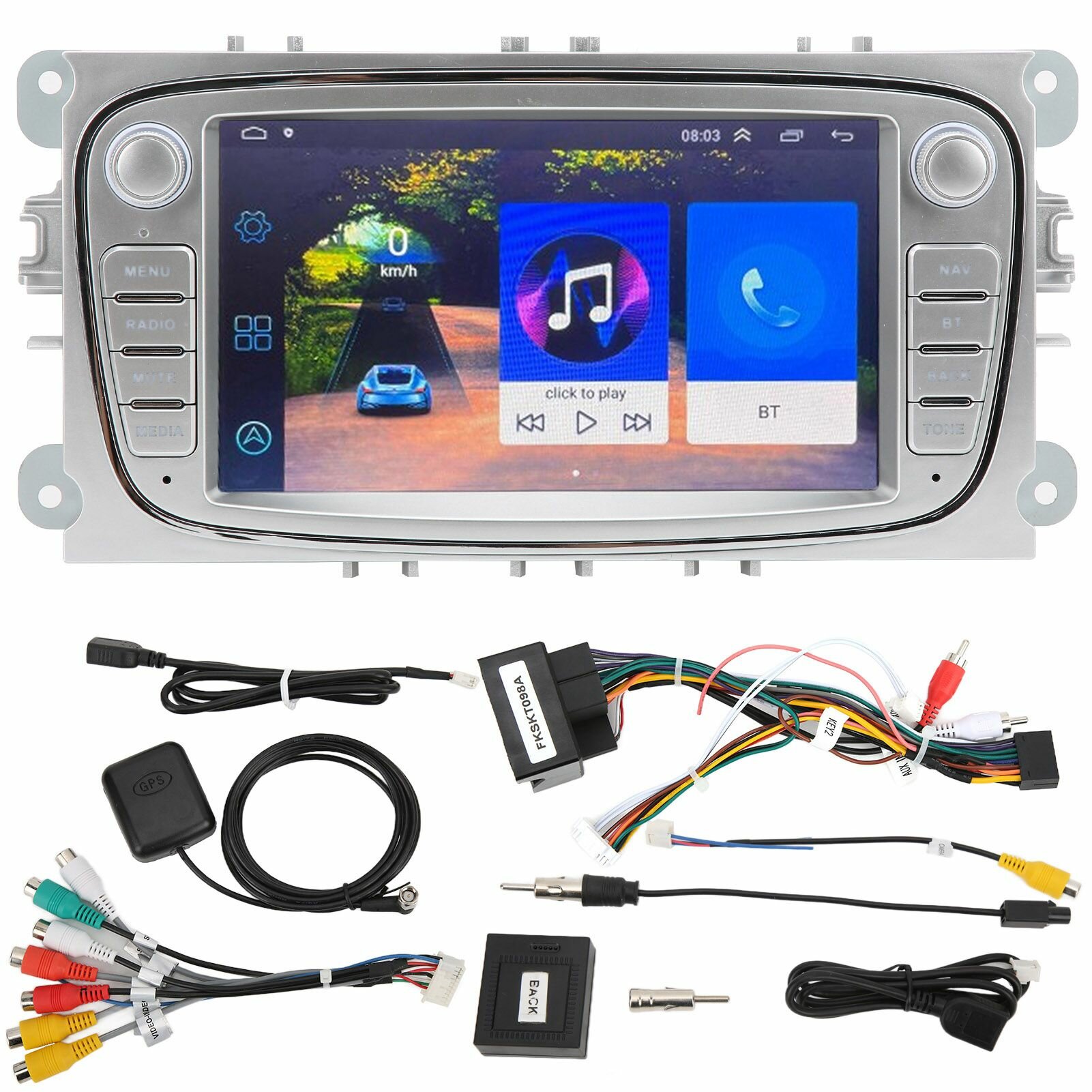 Навигатор 7", HD, 2G+32G, FM, замена для Ford