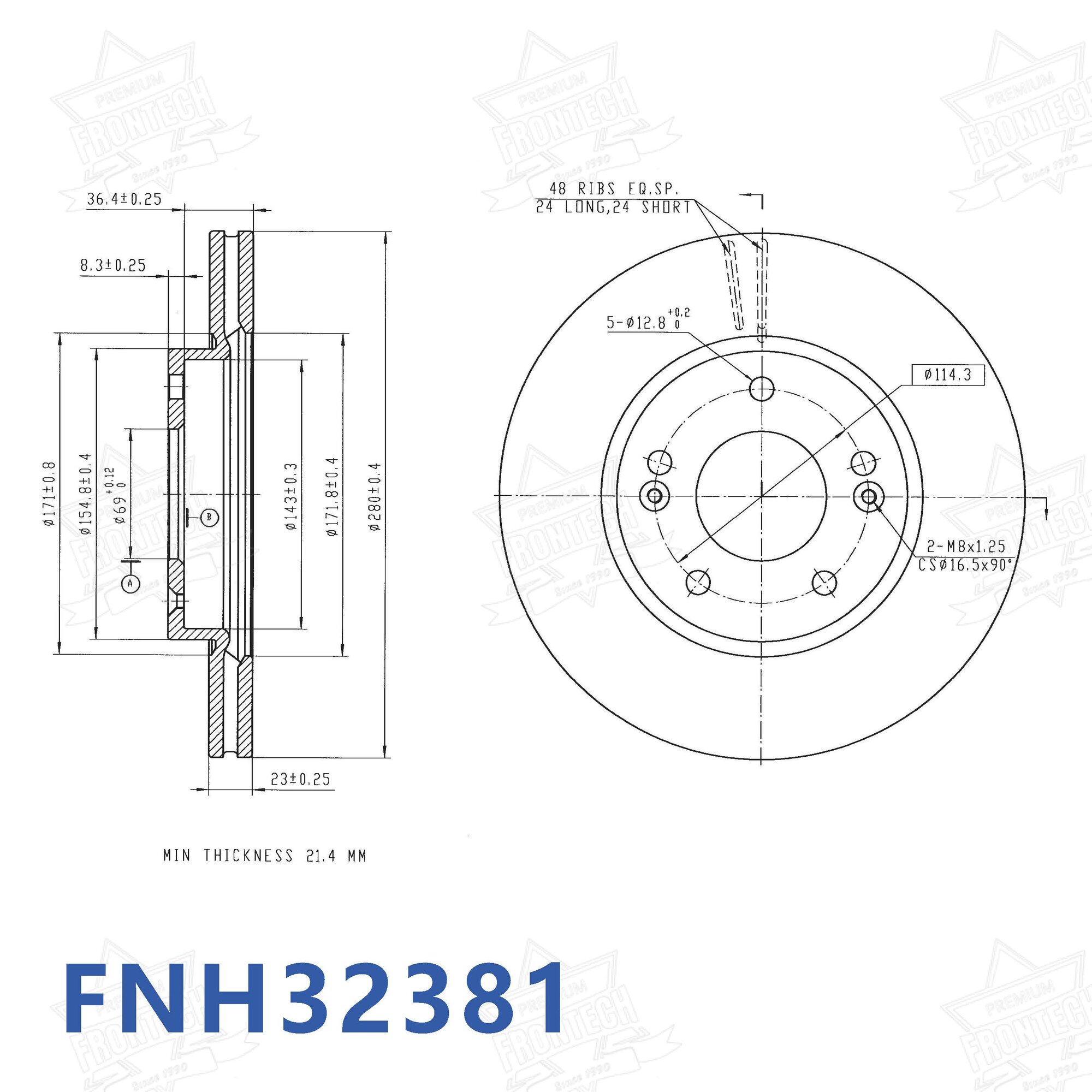 Диск тормозной передний для Hyundai Elantra 2010-, 2014-, I30 2012-,2015-, Kia Cee'd 2012-/Seltos 2019- 517123X000