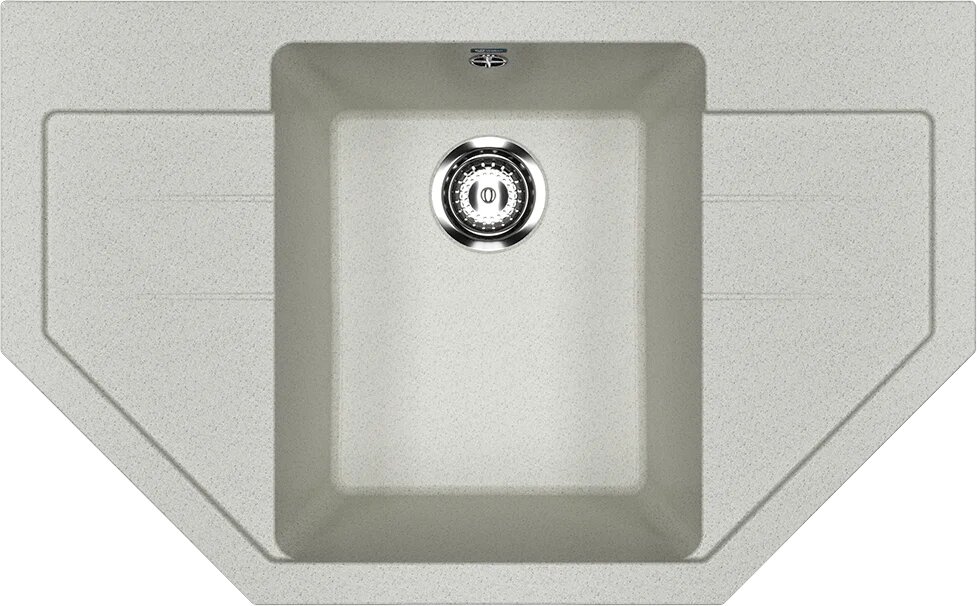 Мойка кухонная Ulgran U-609 -310 угловая, 79x49, мойка для кухни, с крылом, серая, трапеция, матовая