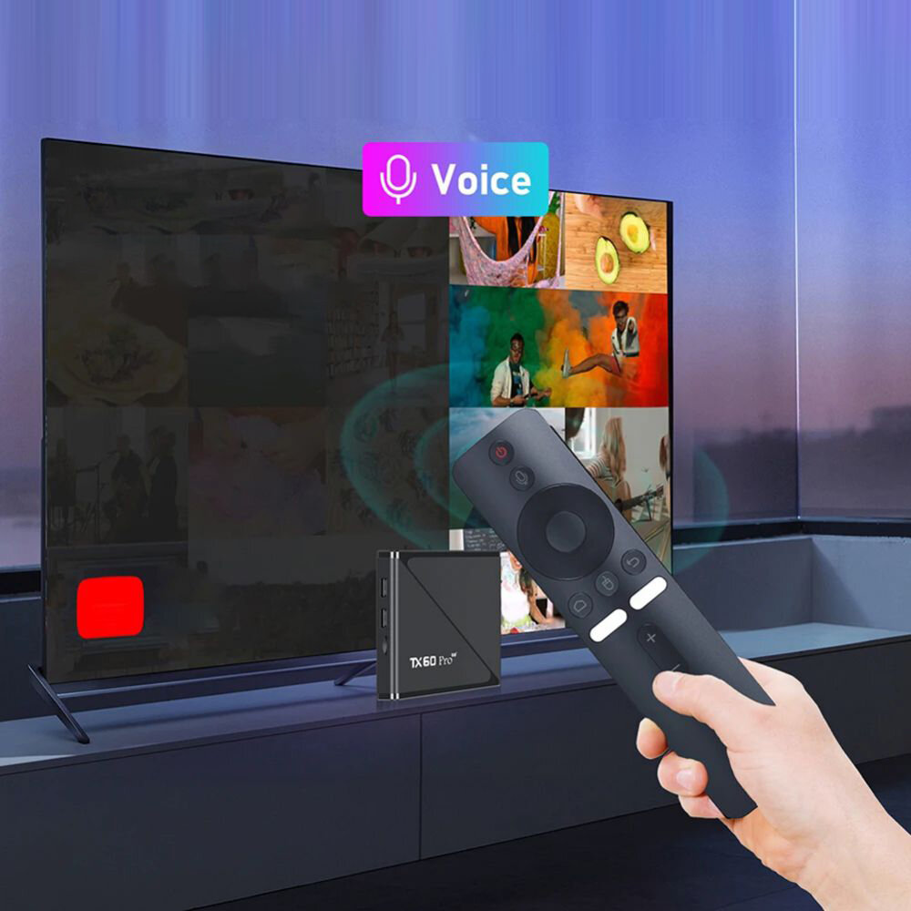 Телевизионная приставка Android 24 Smart TV Box 16 ГБ 256 ГБ TX60 PRO с поддержкой 14K 2.4G/5G Dual WiFi и пультом дистанционного управления для просмотра видео 4K